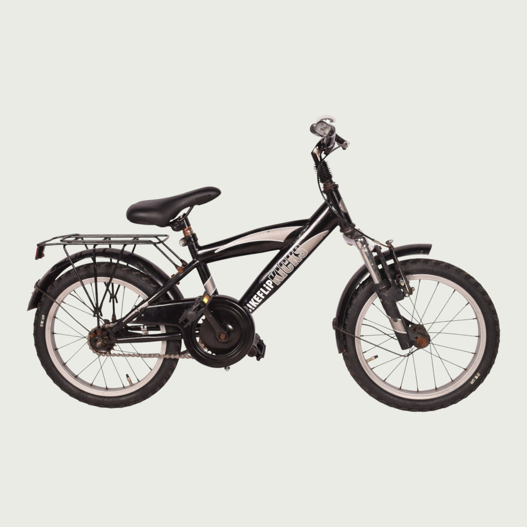 BikeFlip fiets - 16 inch voor 4-6 jaar - zwart - BikeFlip