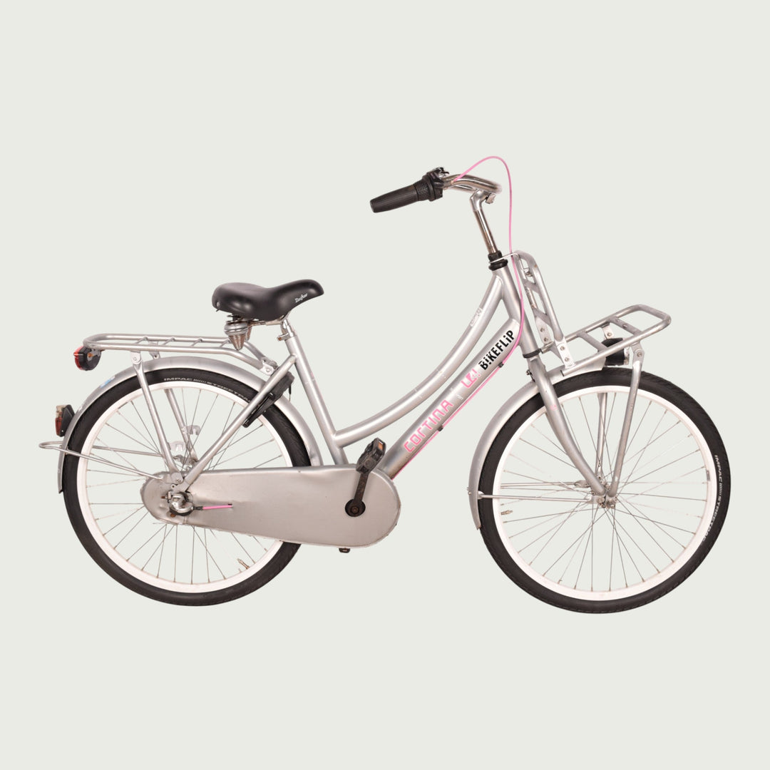 Cortina 24 inch fiets - voor 8-10 jaar - zilver - BikeFlip