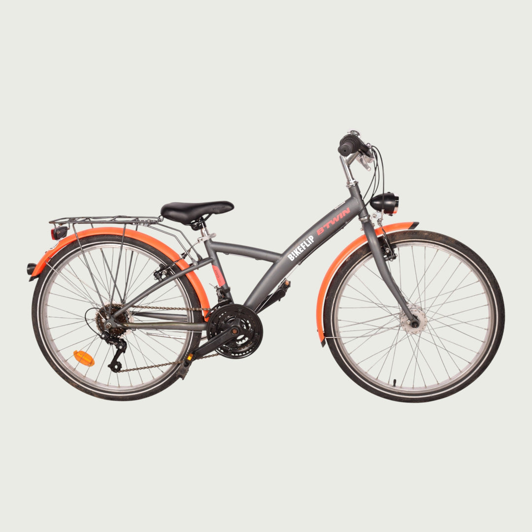 B-TWIN 24 inch fiets - Voor 9 of 10 jaar - Grijs - BikeFlip
