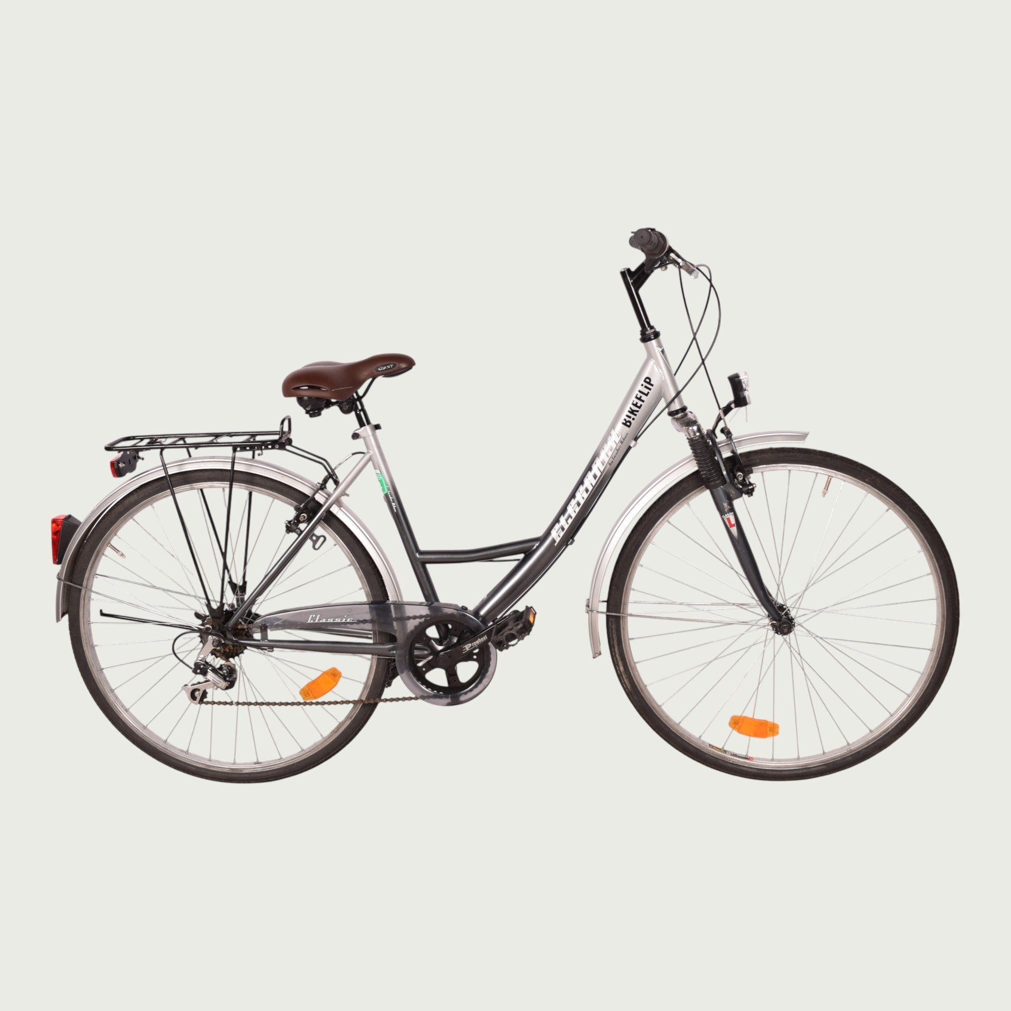 BikeFlip 28 inch fiets - Voor 12+ jaar - Kleur: Zilver - BikeFlip